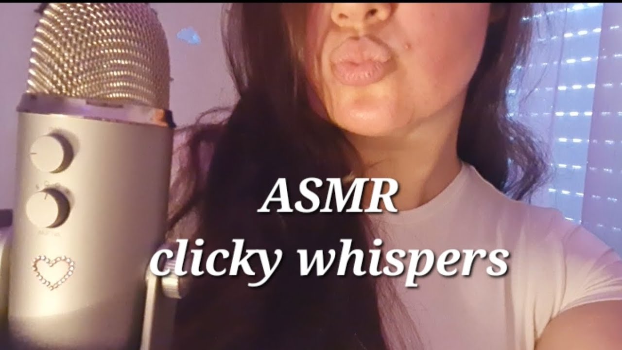 ASMR repeating "clickity click" with mic brushing // clicky whispers ...