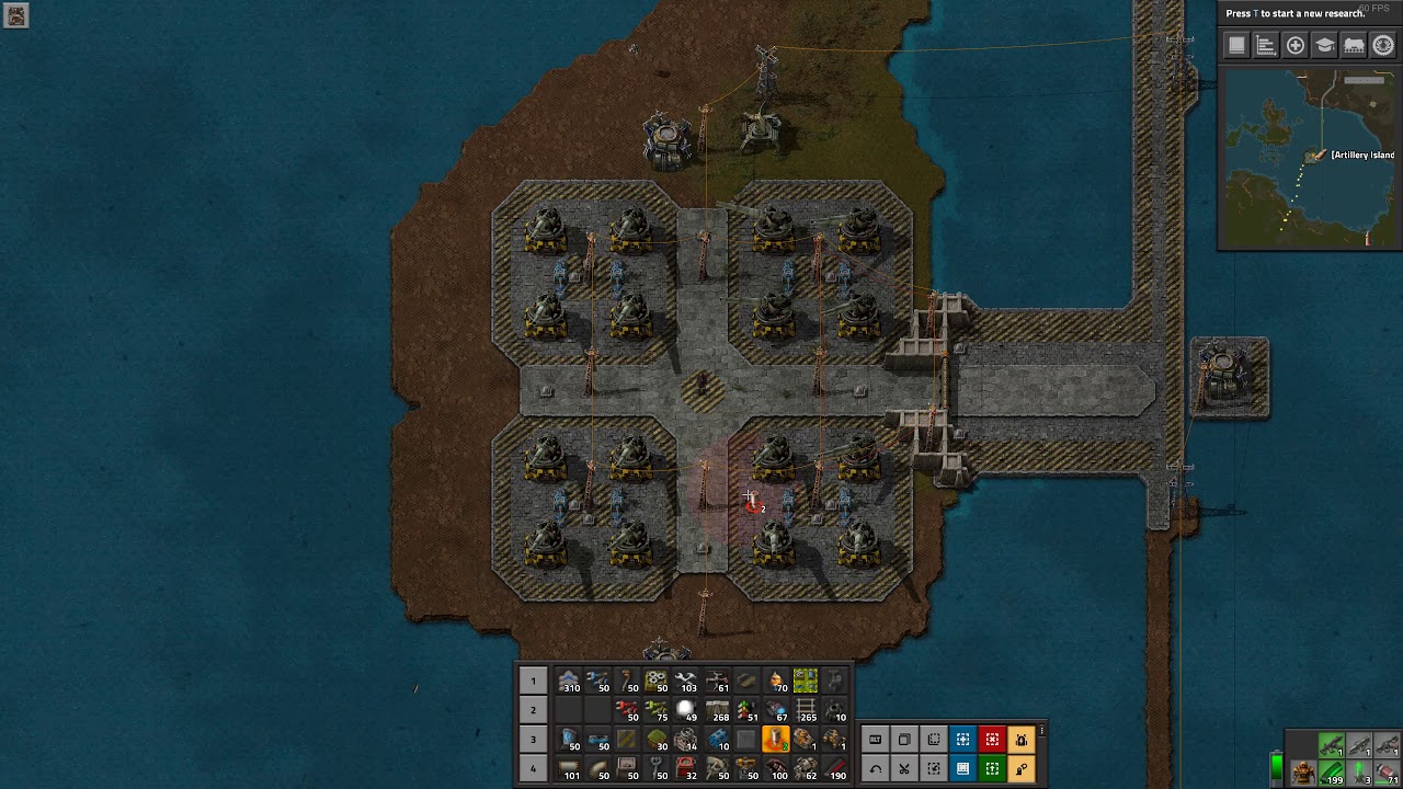 Factorio | Artillery Island Testing [ WIP ] - YouTube