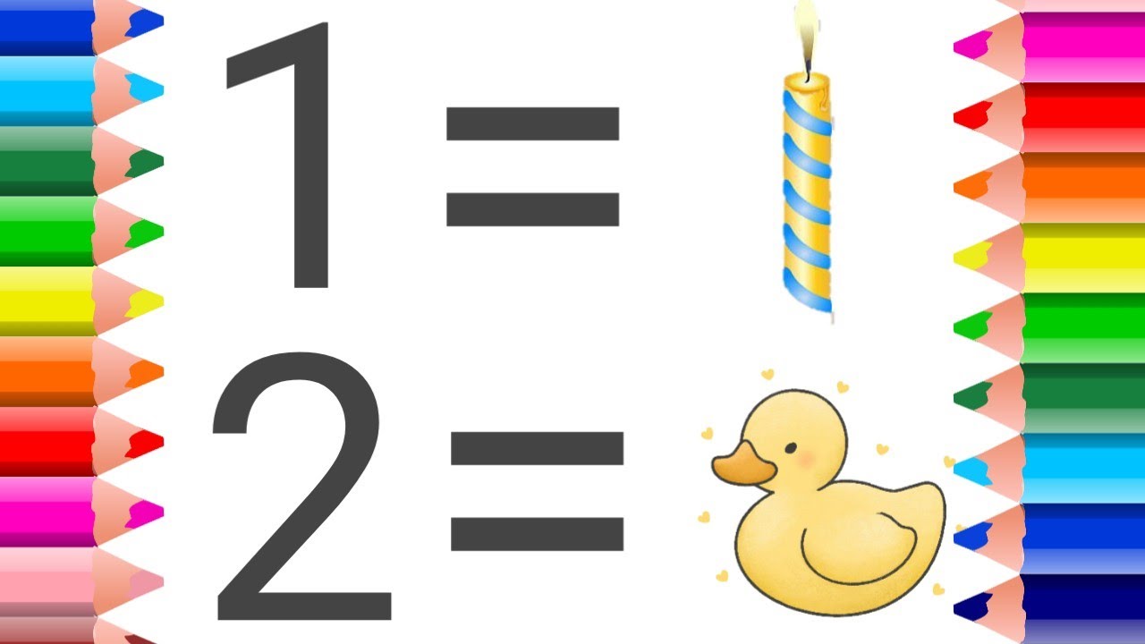 1or 2 number se drawing, kids art, kids drawing, colours - YouTube