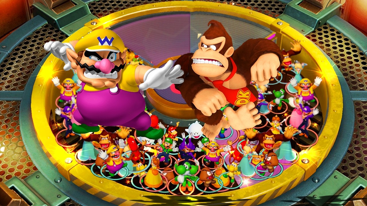 Super Mario Party - Lucky Team Color Battles - Wario Yellow Team vs ...