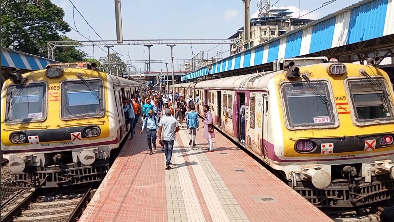 CR ICF EMU train Mumbai karjat local train it Badalapur station - YouTube