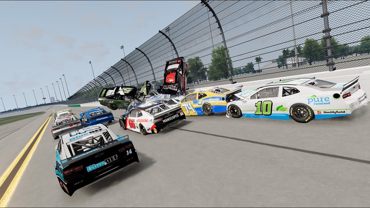 3 flips at Daytona International Speedway BeamNG.Drive - YouTube