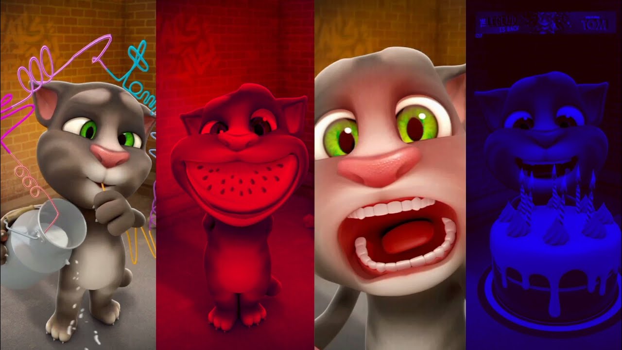 MY Talking Tom -- Cartoons Colors Effects -- Funny Fails Movement Part ...