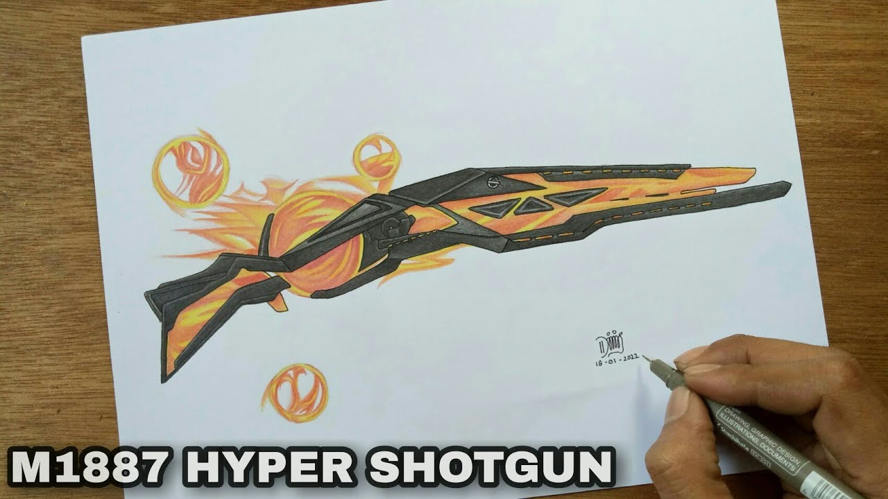 Menggambar M1887 Hyper Shotgun / Drawing M1887 Gun Skin | Gambar ...