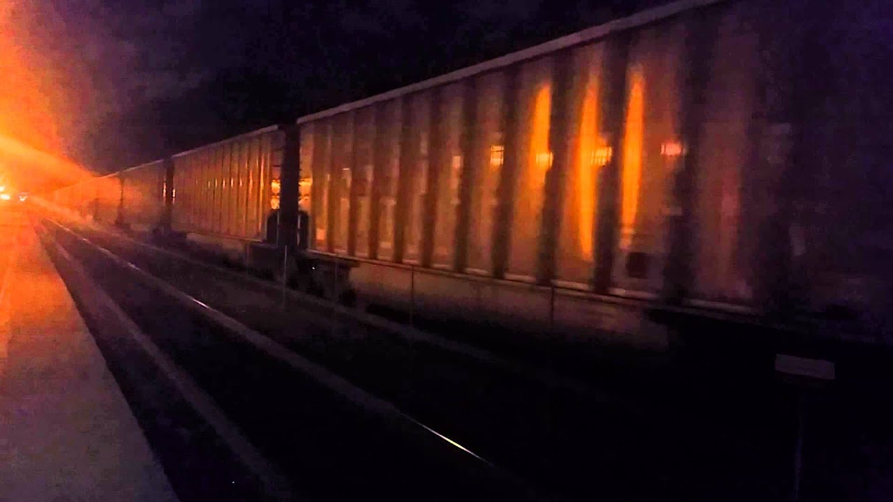 BNSF Frieght Train at Night - YouTube
