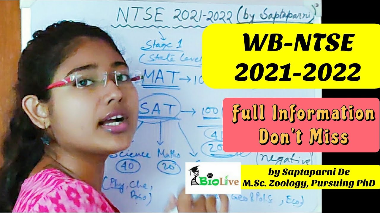NTSE Examination: WB-NTSE: Full Information - YouTube