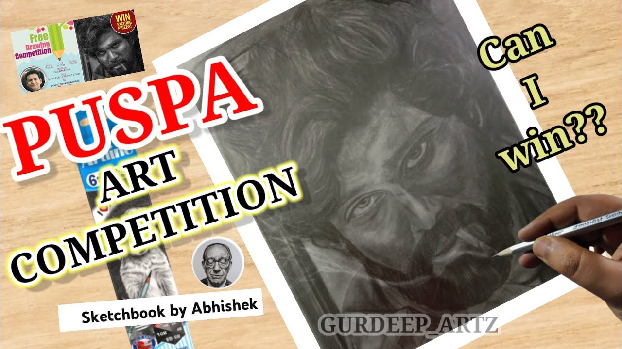 PUSPA Drawing | For Art Competition of @SketchbookbyAbhishek - YouTube