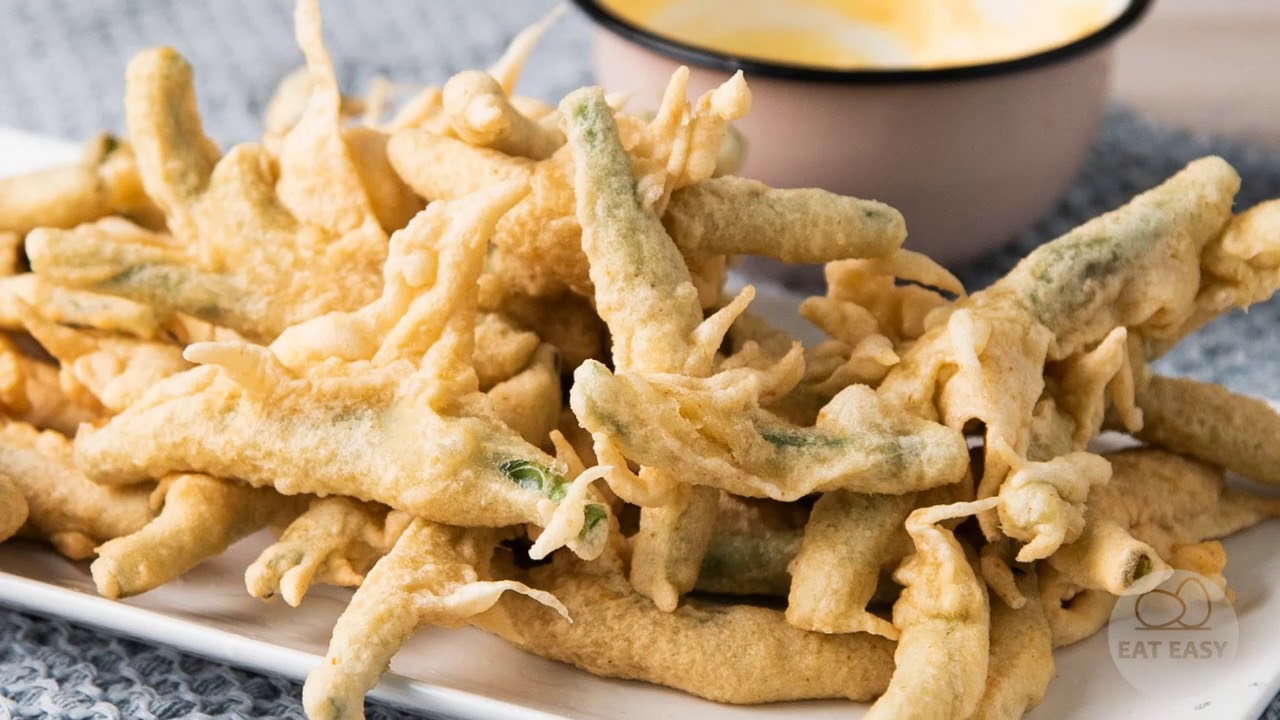 Chauchas Fritas con Salsa Picante - YouTube