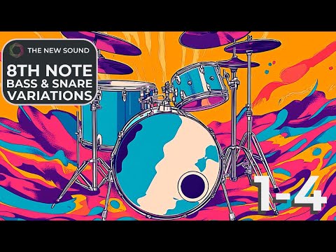 Drum Kit Essentials - 8th Note Bass & Snare Variations #1-4 - YouTube