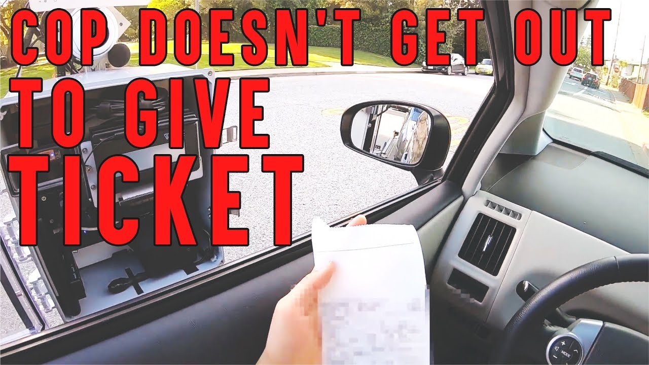 Cop doesn't get out of the car to give a ticket! - YouTube