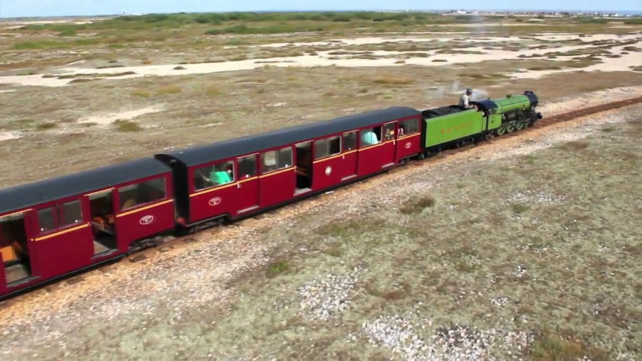 Steam train to Dungeness lighthouse - YouTube