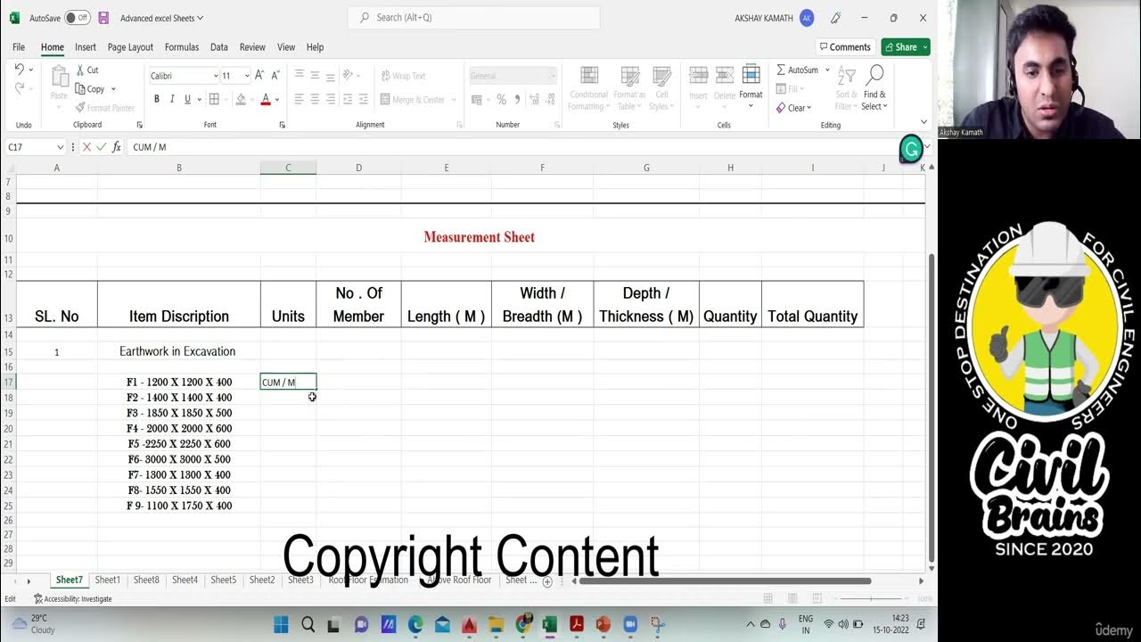 2 Footing Numbers Counting & Inputting in Excel Sheets - YouTube