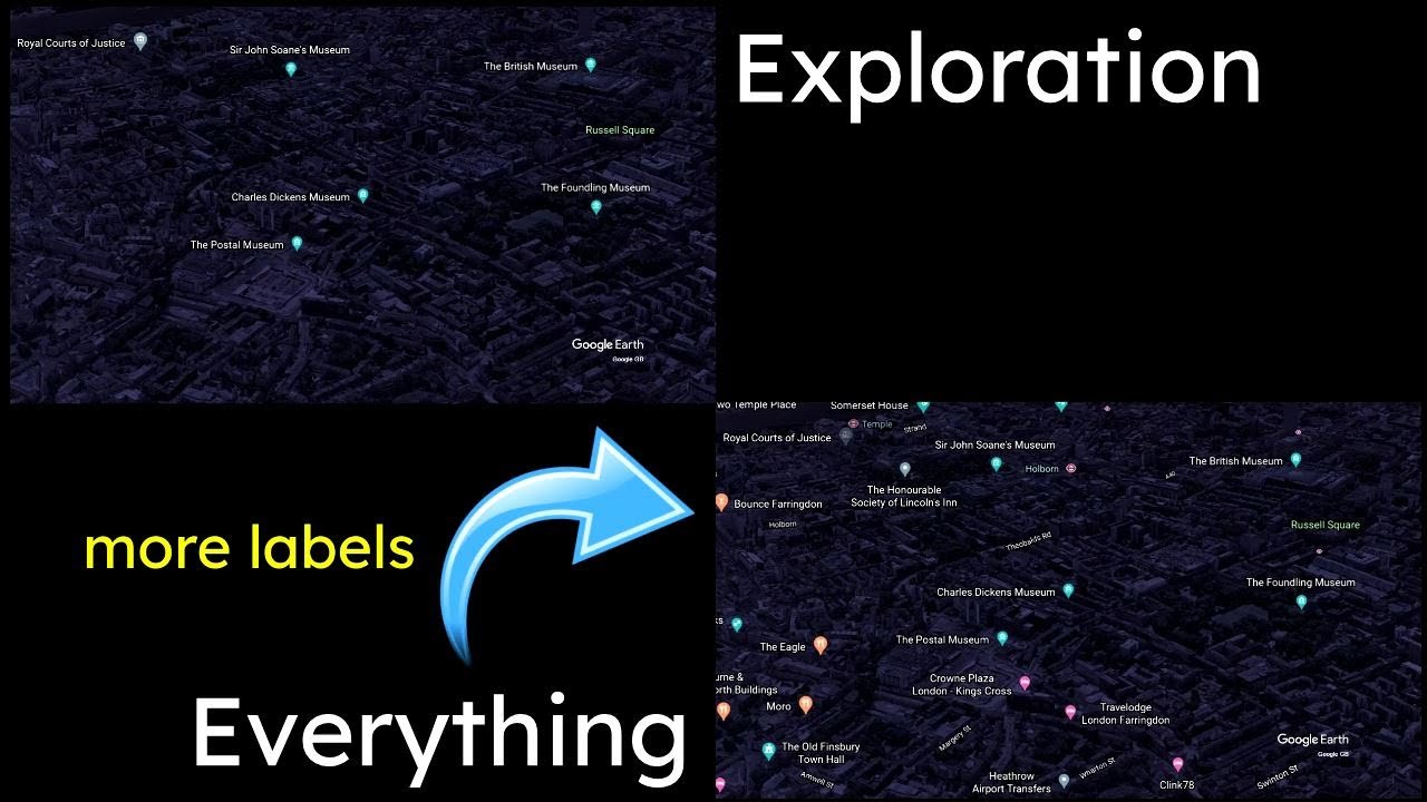This is a comparison of Google Earth Studio Map Style labels using the ...