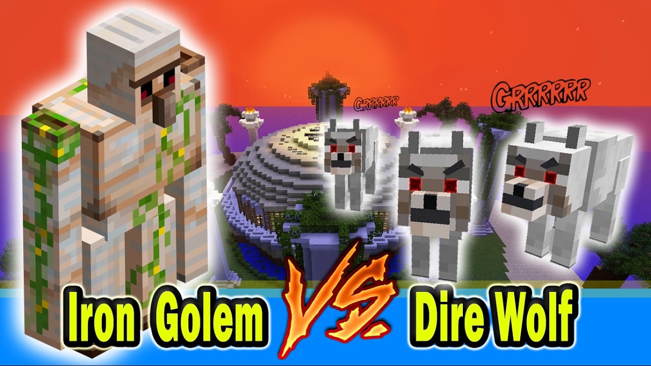 Minecraft ARENA BATTLE - Iron Golem vs Dire Wolf - YouTube
