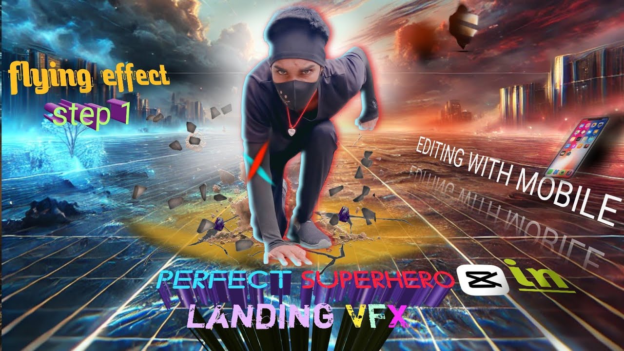 perfect superhero landing VFXand flying effect |with mobile editing tutorial| in Cup cut in ...
