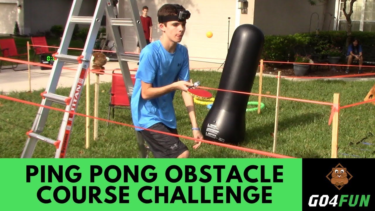 Ping Pong Obstacle Course Challenge! - w/ Ice Bucket Punishment ...