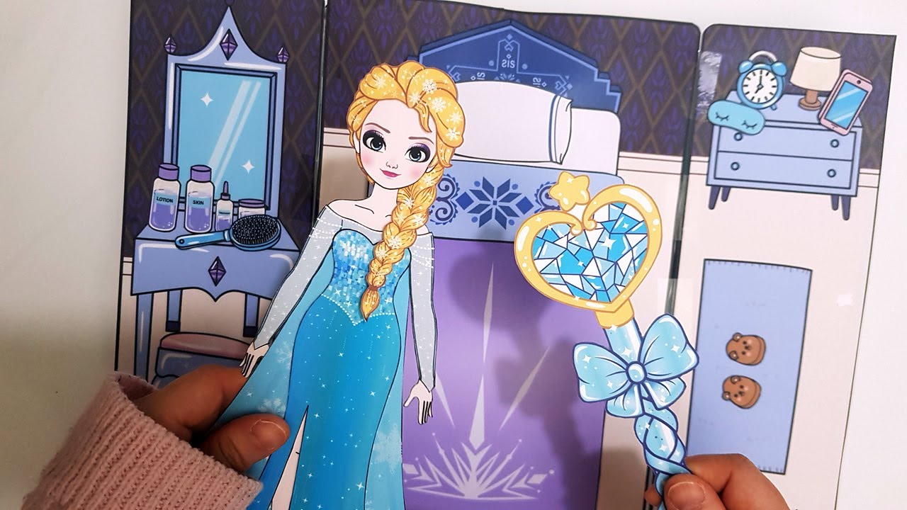 겨울왕국 엘사 종이인형 스퀴시북 DIY Paper Dolls Dress Up - ELSA Dresses Handmade ...