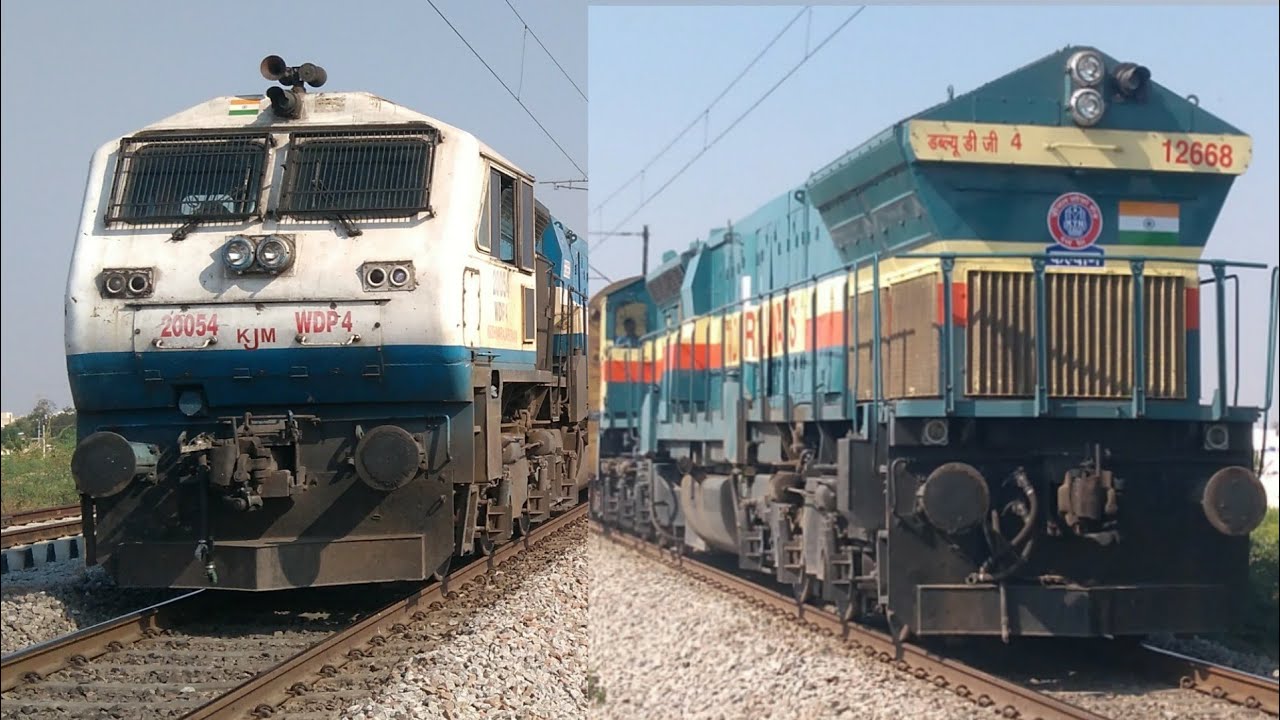 SHF & LHF HOOD of WDG4 & WDP4 EMDs hauling express trains - YouTube