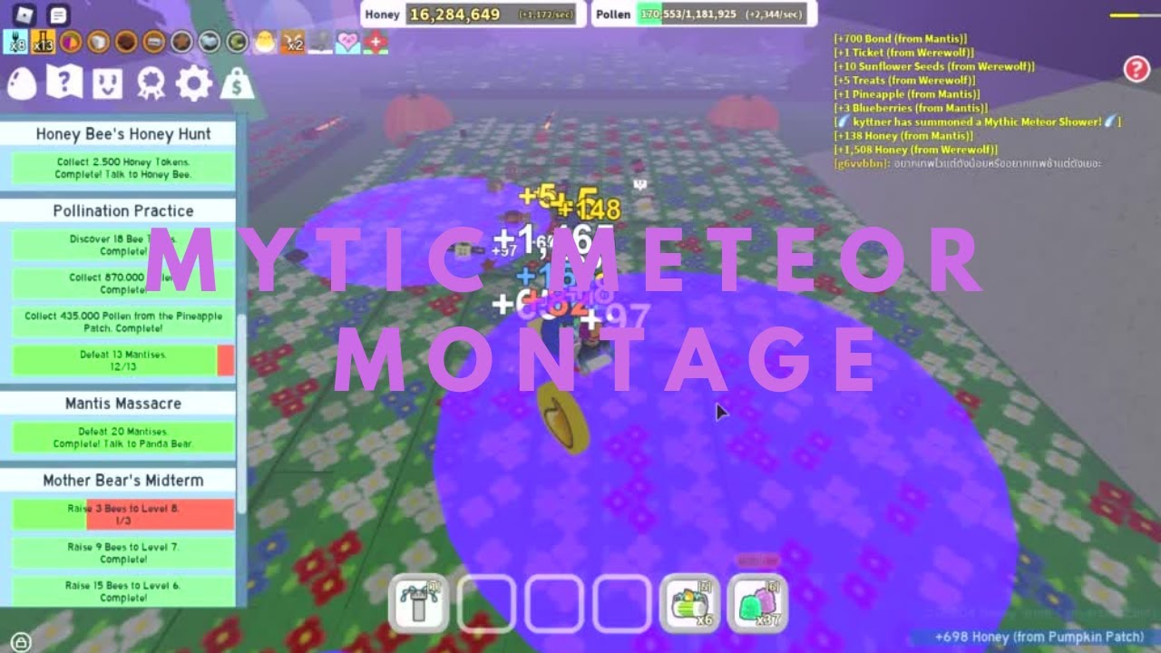 Mythic Meteor Montage | Roblox Bee Hive Simulator | Genedral Tony Stalk ...