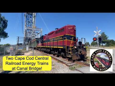 Double Header Mass Coastal Energy Train at Cape Cod Canal Bridge - YouTube