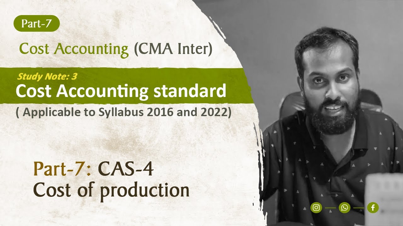CAS-Part-7:CAS-4-Cost of production/Aquisition/supply of goods - YouTube