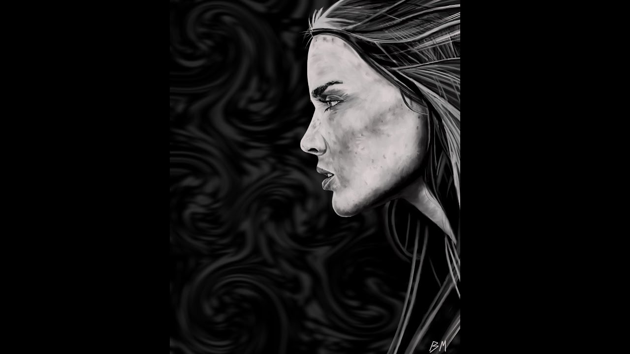 Abstract Digital Portrait Painting - YouTube