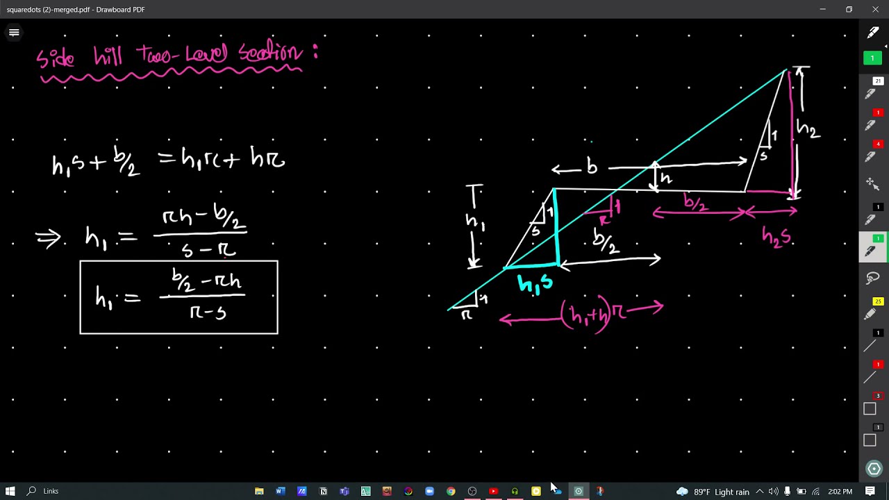 Side hill two level section - YouTube