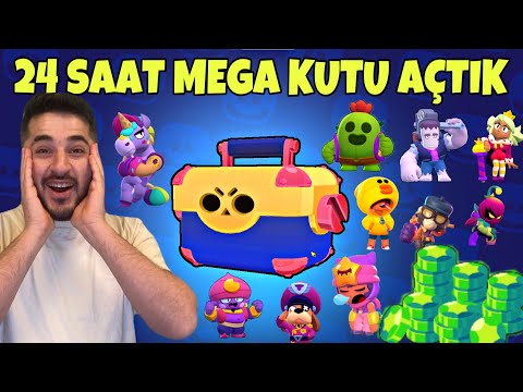 24 SAAT MEGA KUTU AÇTIK, TAKİPÇİLERİMİZE BÜTÜN KARAKTERLERİ ÇIKARDIK! -BRAWL STARS