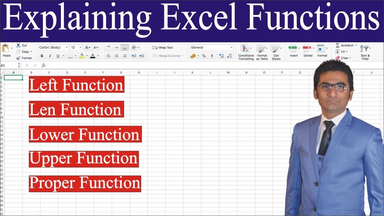 Excel Functions Left Len Upper Lower And Proper Youtube 8531