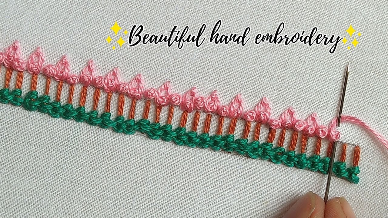 Beautiful Hand Embroidery Border Line Design || Easy To Make || SALEEQA ...