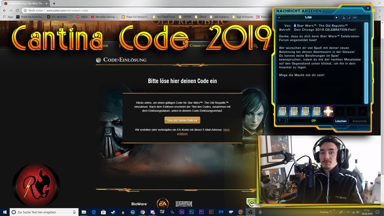 SWTOR Cantina Code und Items Preview Celebration Chicago 2019 - YouTube