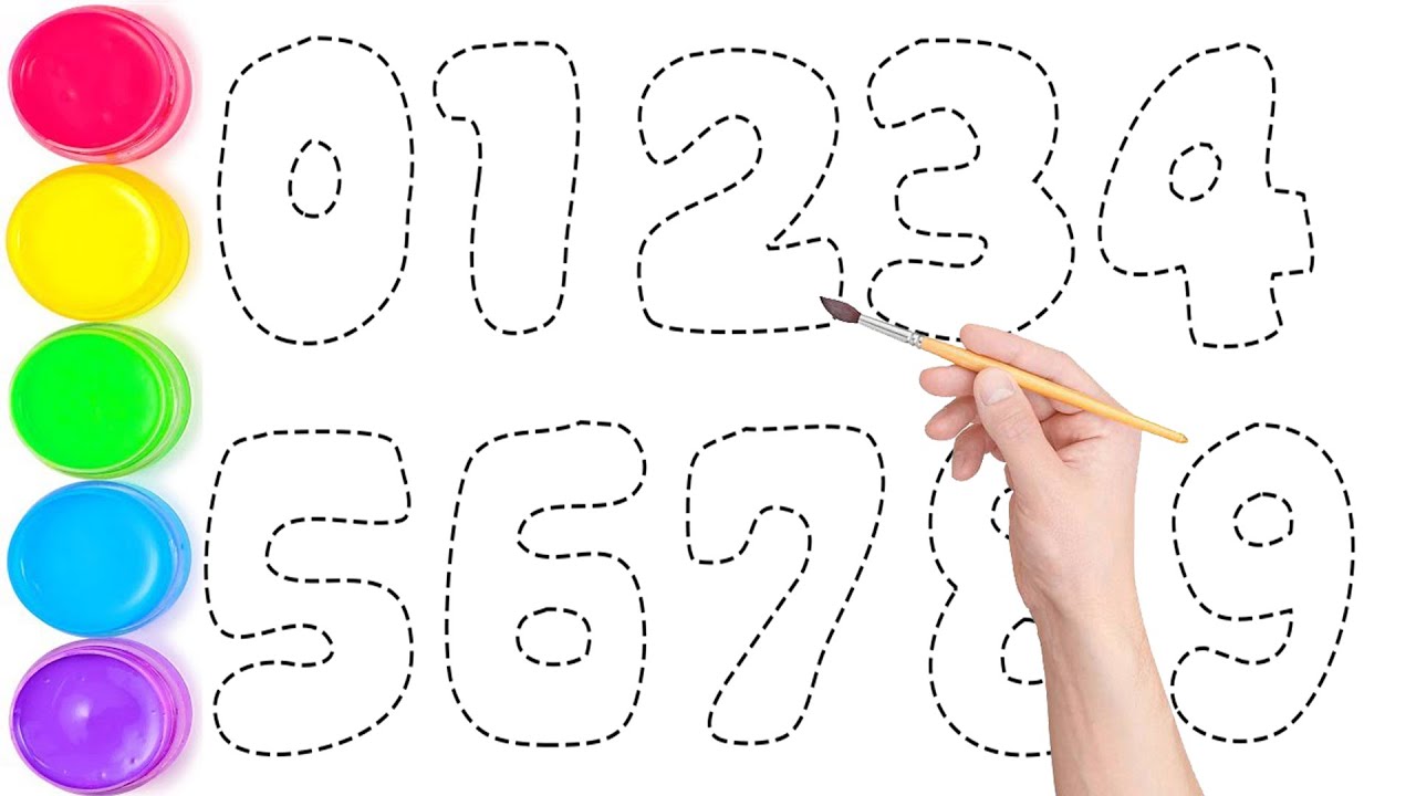 1234567890 // Counting Numbers 1 to 9 for kids // Draw & Painting ...