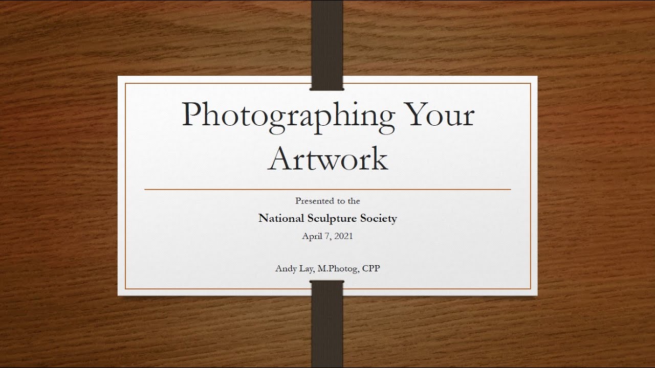 Andy Lay presenting “Photographing Your Artwork” - YouTube