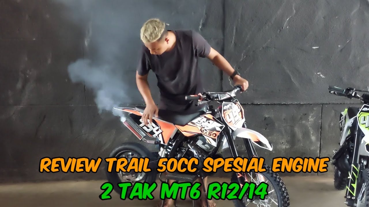 REVIEW TRAIL MINI MOTO 50CC 2 TAK MATIC - YouTube