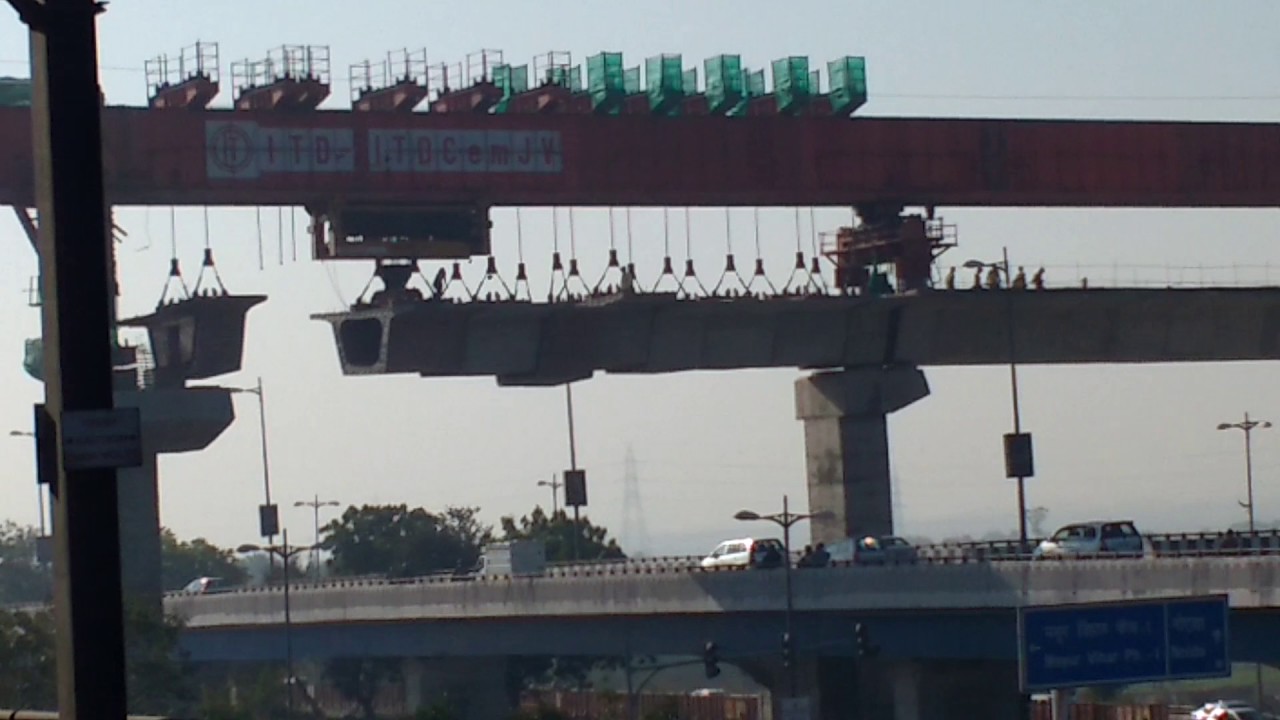 Delhi metro bridge making , advanced engineering - YouTube