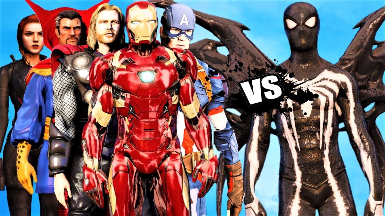 THE AVENGERS MARVEL COMICS vs VENOM and SPIDERVENOM - Epic Battle - YouTube