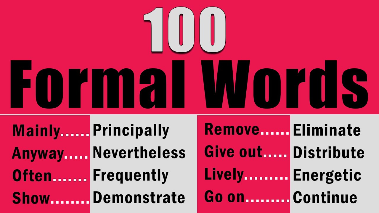 Master Vocabulary Fast | Learn These 100 Formal Words - YouTube