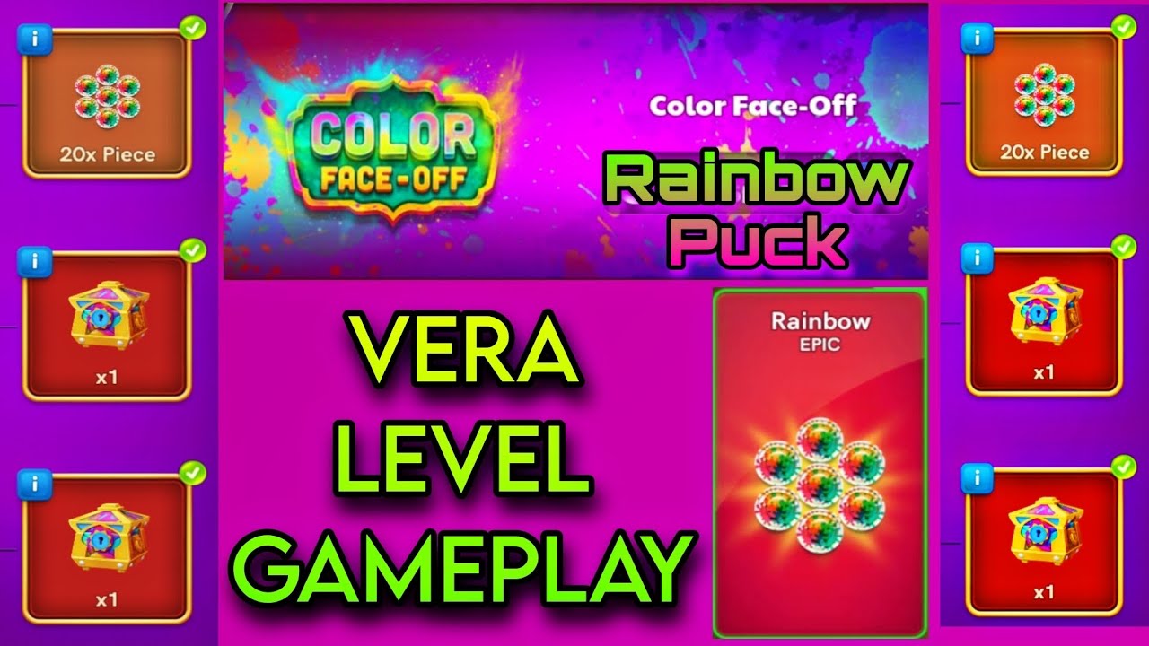 New 🌈 Rainbow Puck Gameplay 🌈 - Color Face off | Vera level Match ...