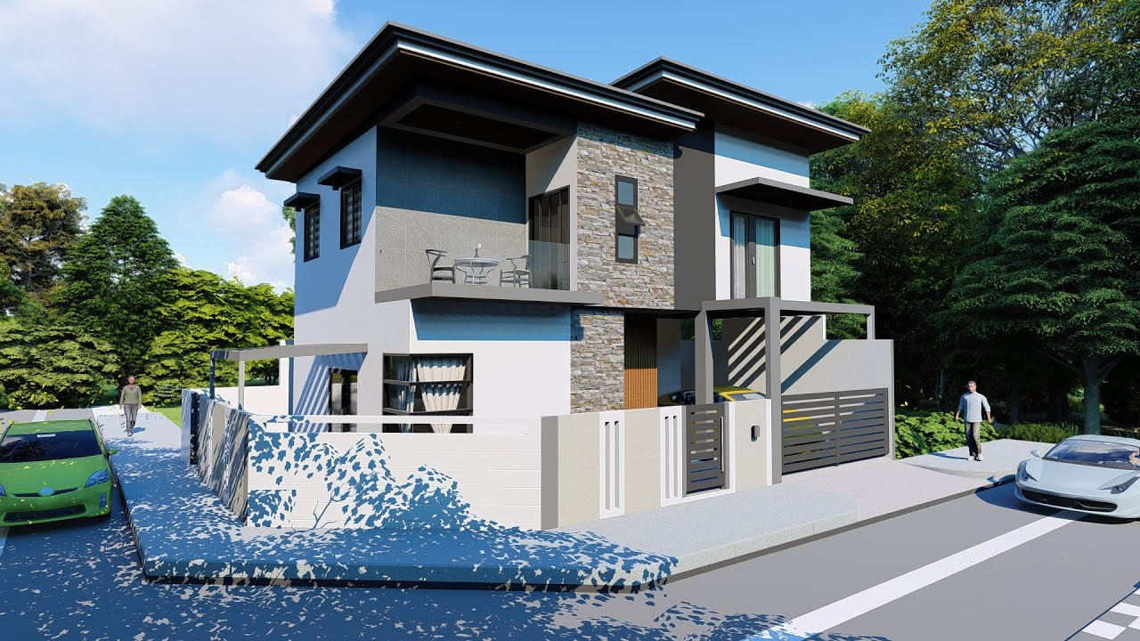 PROJECT #7 | 13 x 10 TWO-STOREY RESIDENTIAL MODERN HOUSE DESIGN | - YouTube