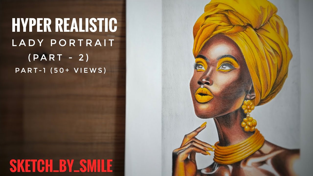 Hyper realistic colour portrait. lady portrait part-2 #drawingtutorial ...