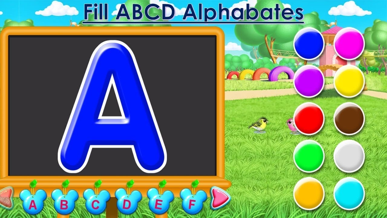 LIVE : A B C D Phonics Songs, ABCD Words fill with colour, ABCD Phonics ...