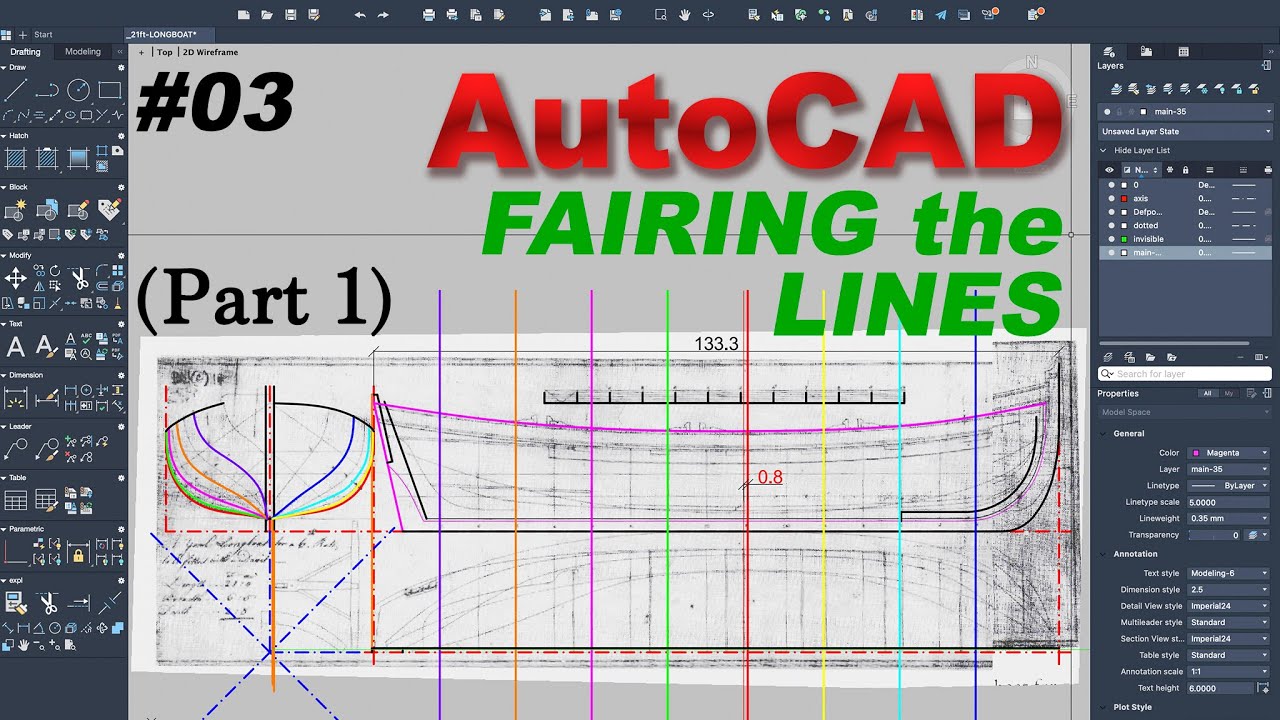 #03 - AutoCAD - FAIRING the LINES (Part 1) - YouTube