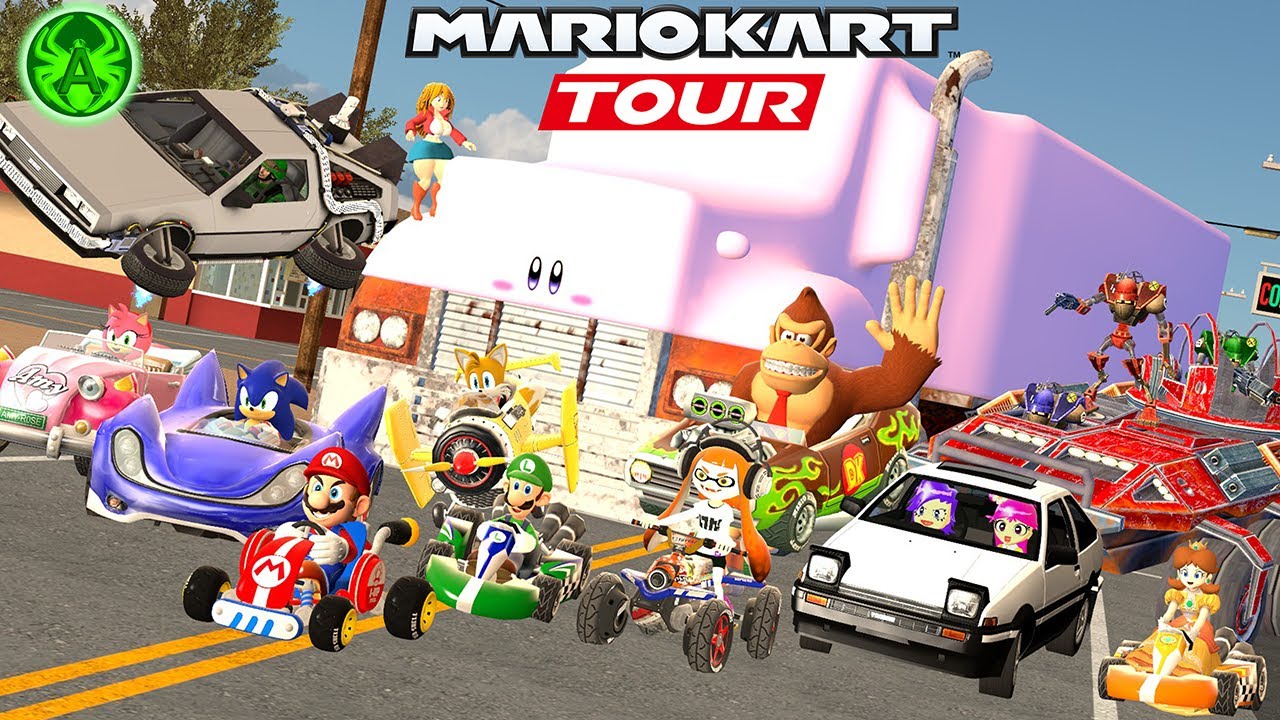 Kirby Eats a Semi Truck in Mario Kart - YouTube
