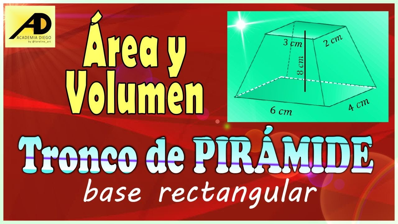 ÁREA y VOLUMEN del TRONCO de PIRÁMIDE de BASE RECTANGULAR Academia DIEGO - YouTube