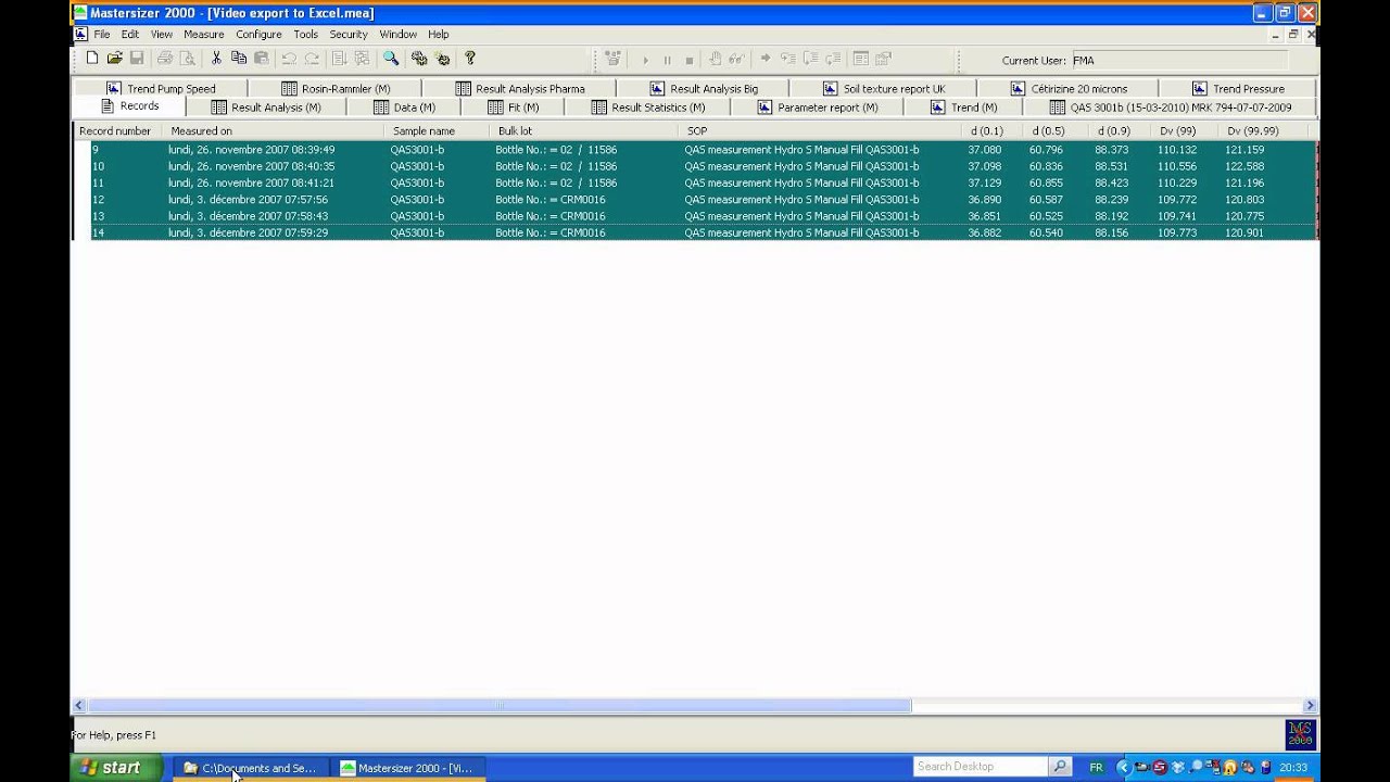 Instrumat shows how to export to Excel for the Malvern Mastersizer 2000 ...
