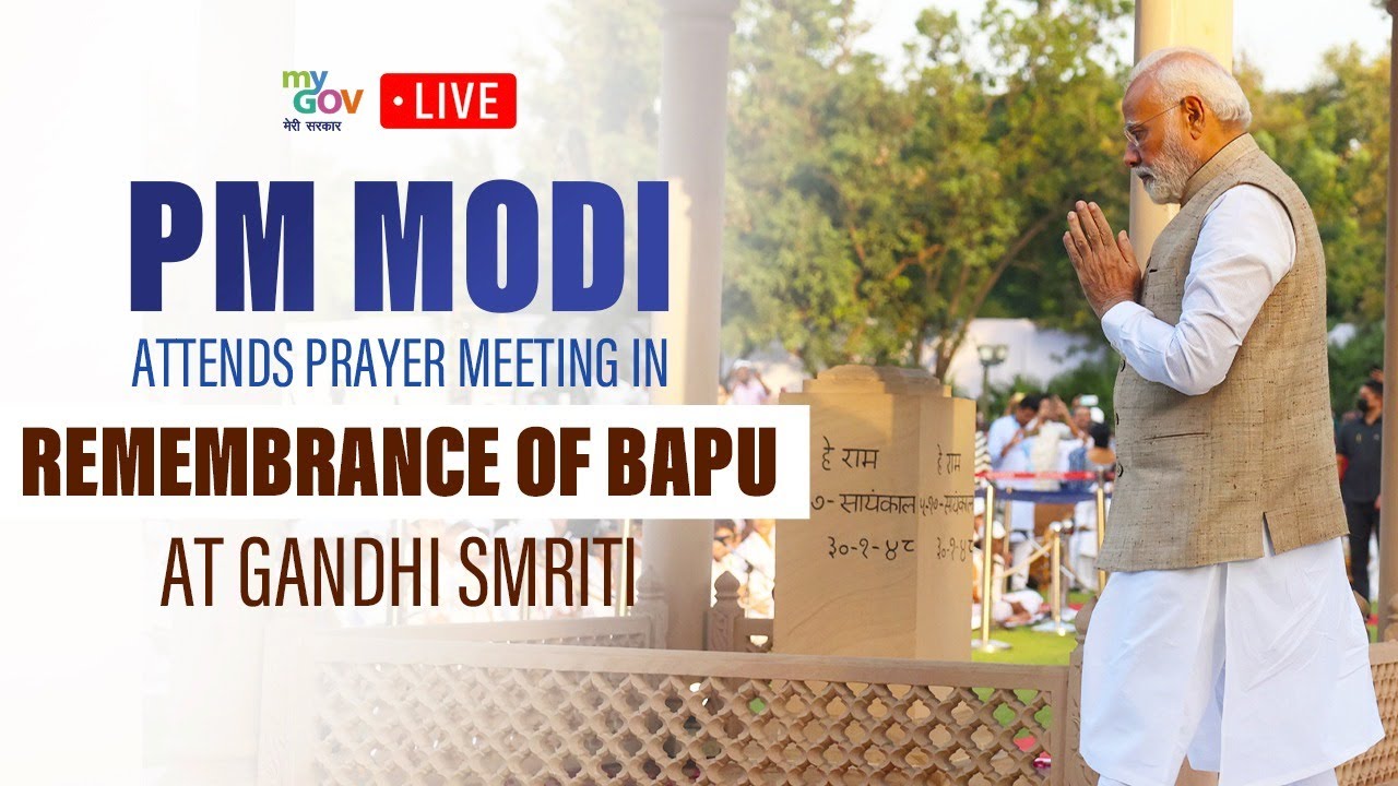 PM #Modi attends prayer meeting in remembrance of #Bapu at Gandhi ...