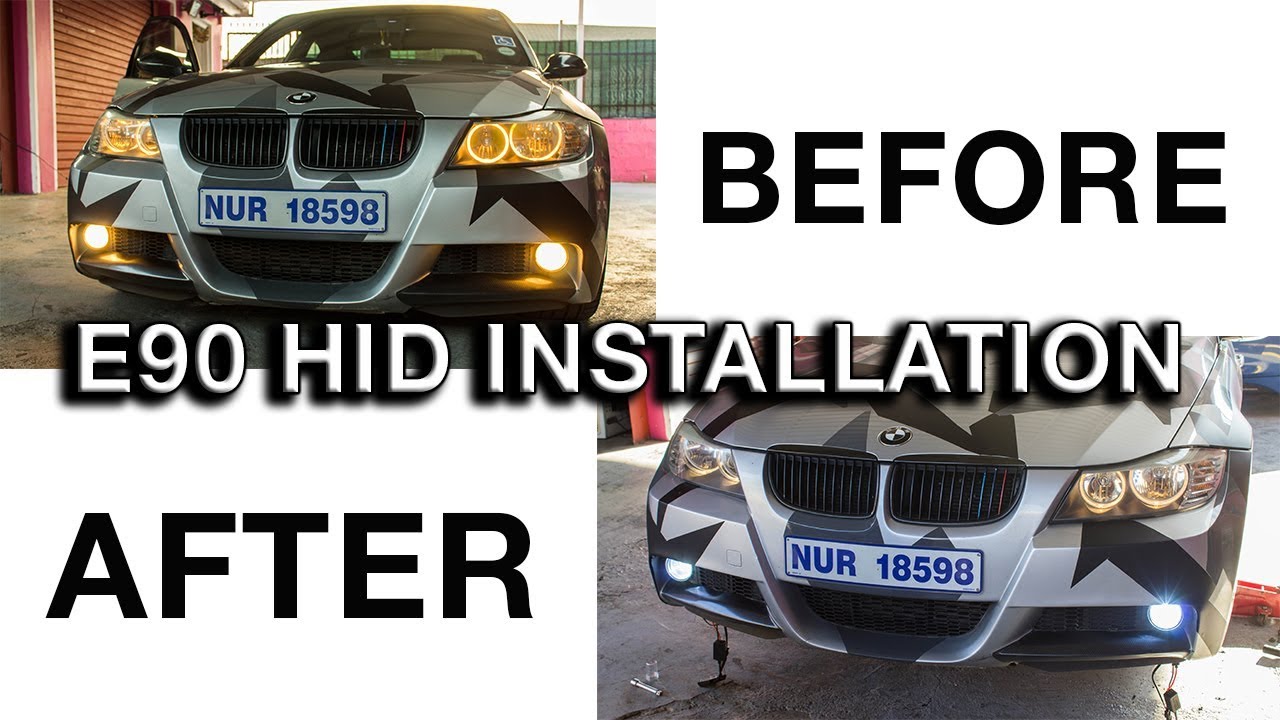 How to install an HID kit - BMW e90 foglights - YouTube