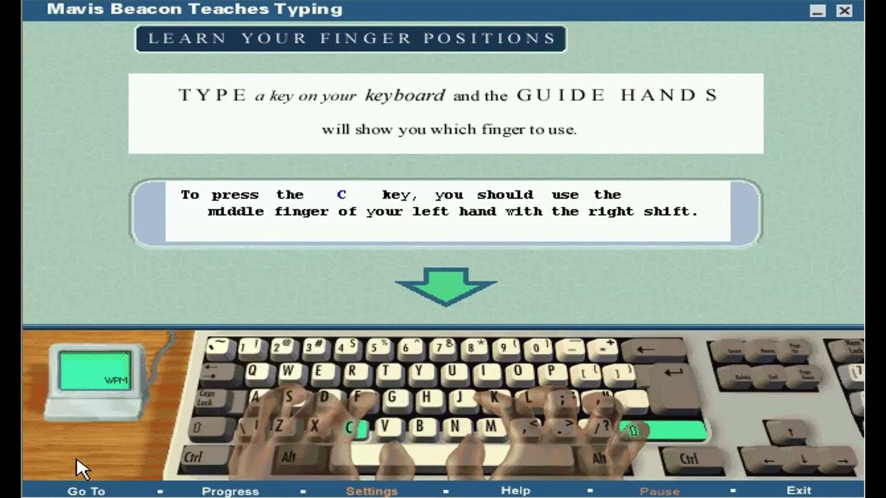 Mavis Beacon Teaches Typing 11 Finger Positioning - YouTube