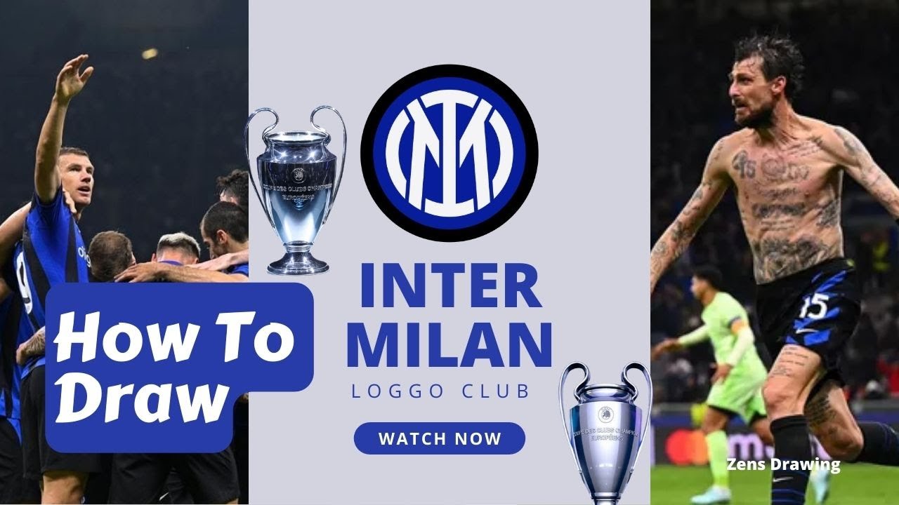 how to draw a inter milan loggo football club - YouTube