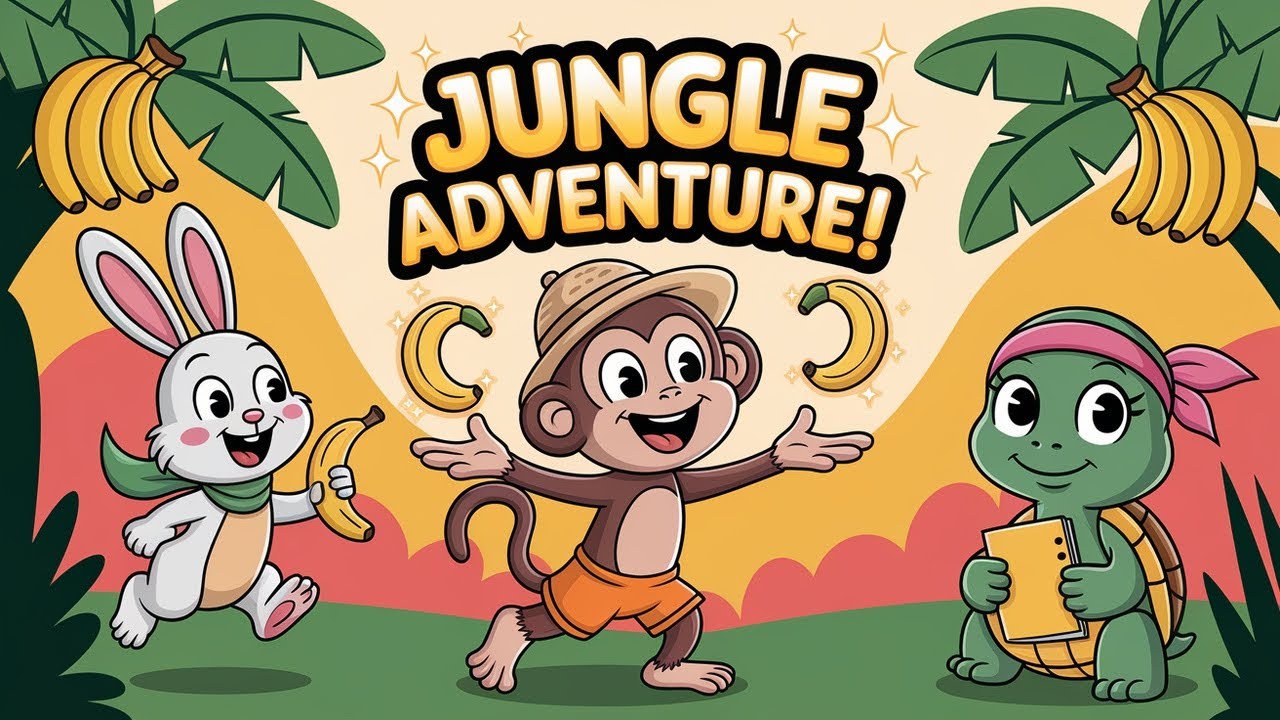 Meet the Jungle Class🌳 Learn ABCD, Laugh & Count Bananas with Friends🍌🦁🐵Hindi Cartoon Story for ...